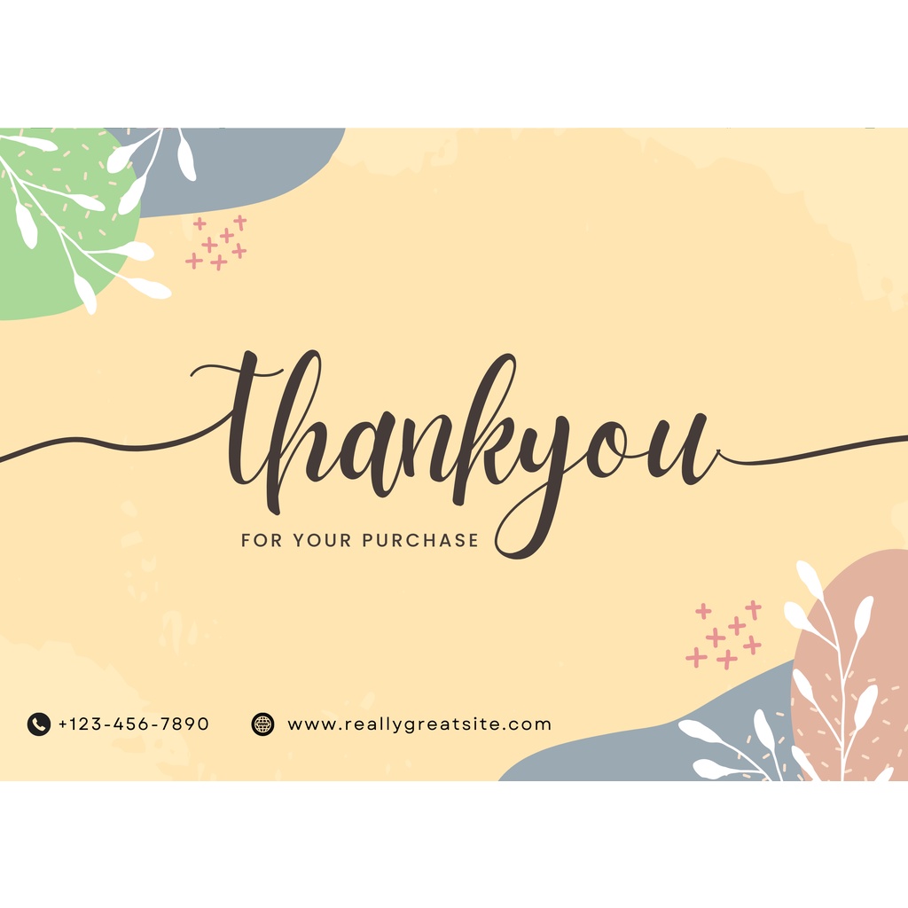 Jual (isi 100 pcs) Thanks card 5 x 7 cm / Thank you card / kartu ucapan ...