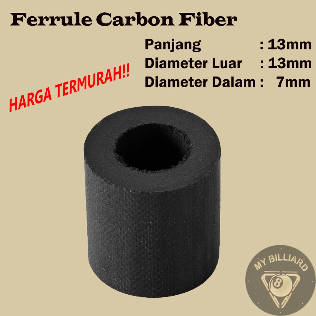 Jual Ferrule Carbon Fiber 13mm Billiard Stick Biliar Billiar 13 mm ...