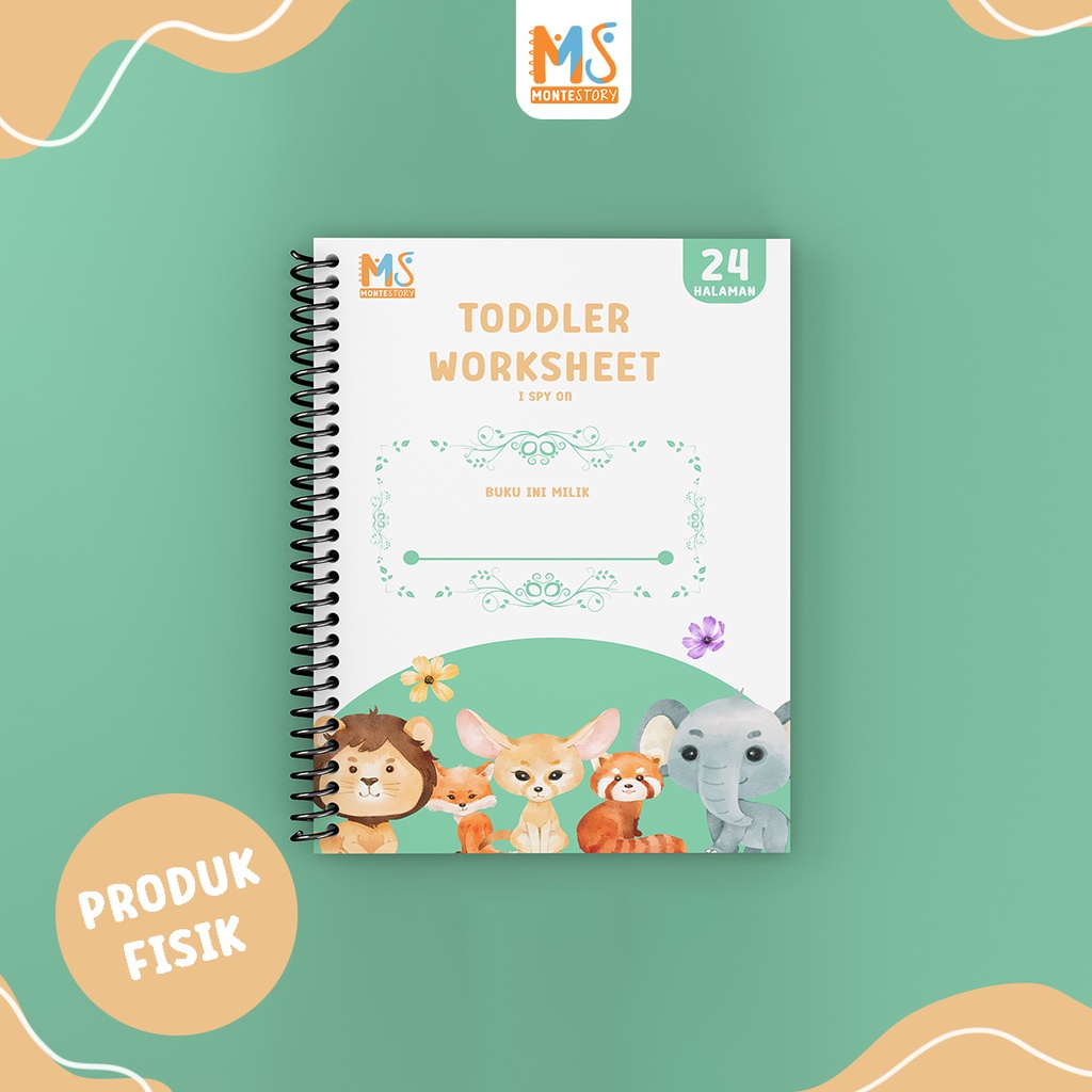 Jual Montestory - Worksheet anak Belajar Toodler Worksheet I Spy On ...