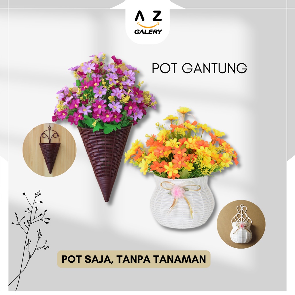Jual Pot Gantung Dinding Hias Bunga Daun Rambat Dekorasi Tembok Vas ...
