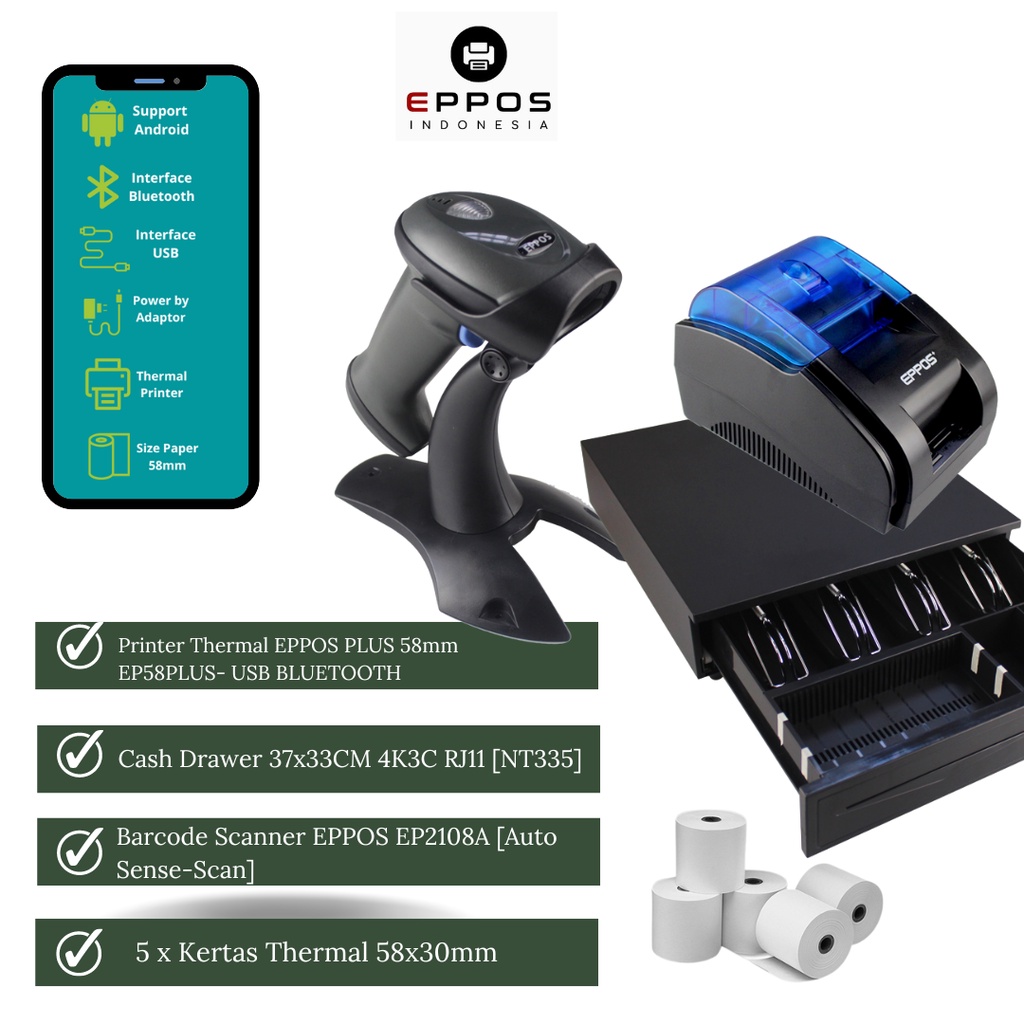 Jual Paket Kasir EPPOS Thermal Printer 1 | Shopee Indonesia