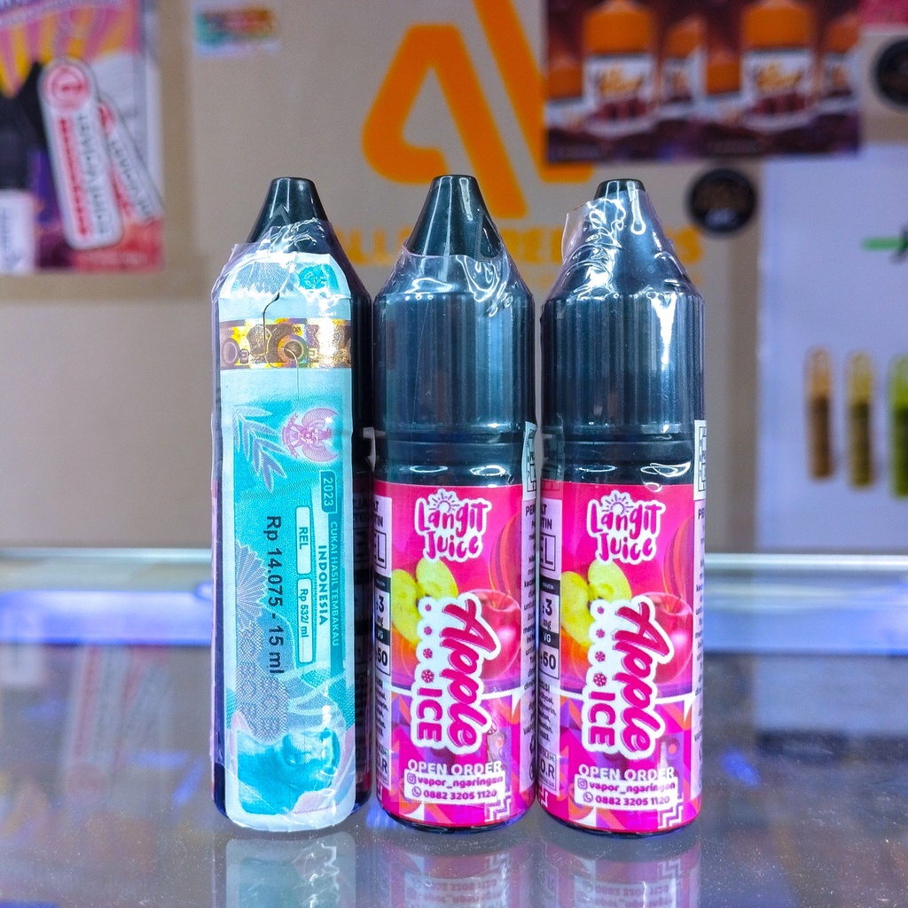 Jual Liquid freebase 15ml terbaru langit juice APPLE-ICE original cukai ...