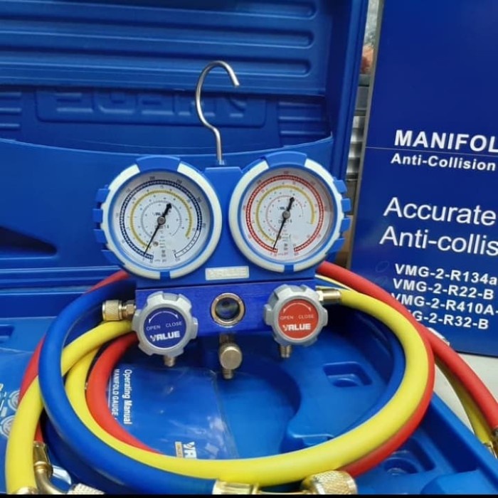 Jual TESTING MANIFOLD AC R22 R134 R407 VALUE BOX ALAT PENGISIAN FREON ...