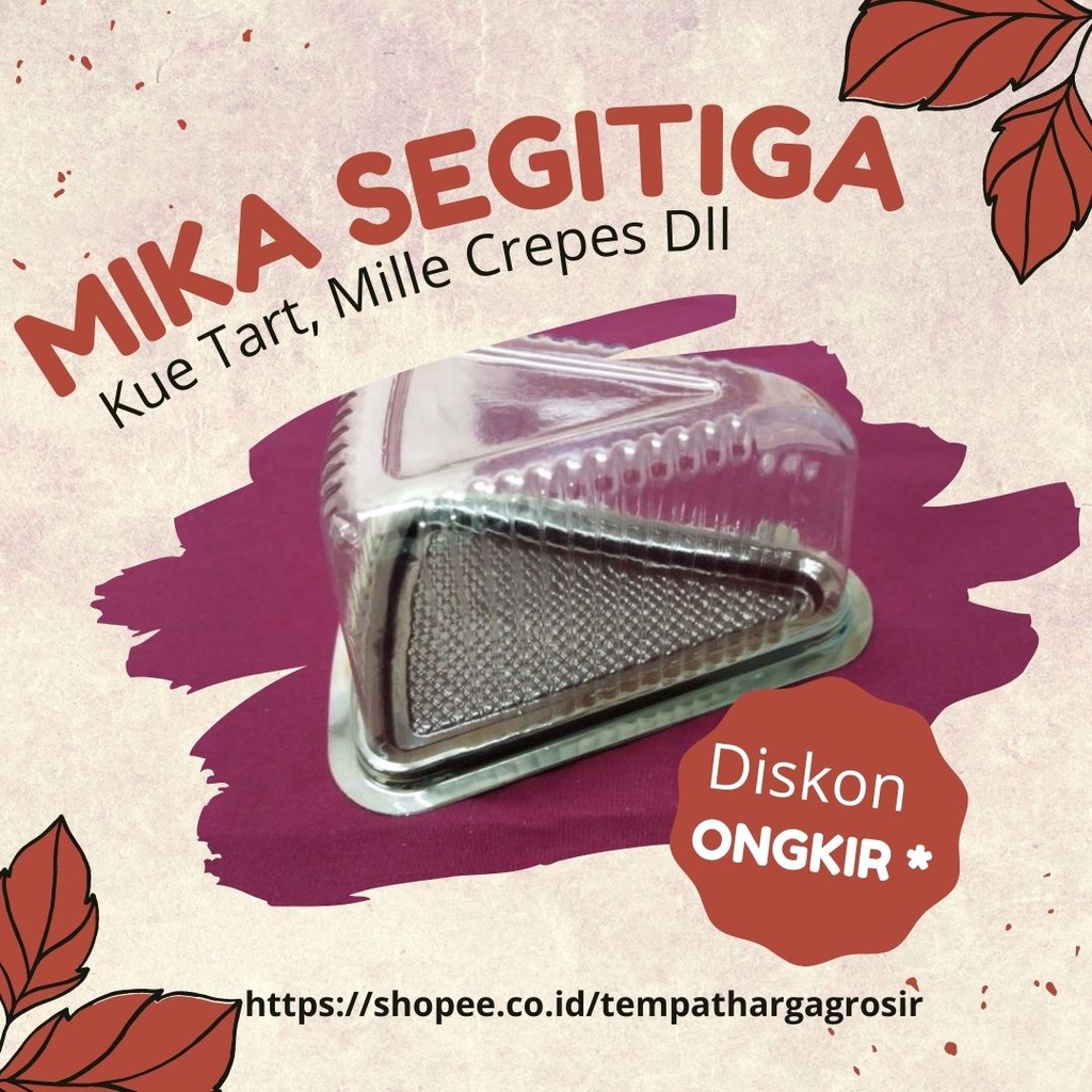 Jual Plastik Mika Segitiga Kue Mille Crepes Alas Tart Tray CT Triangle ...