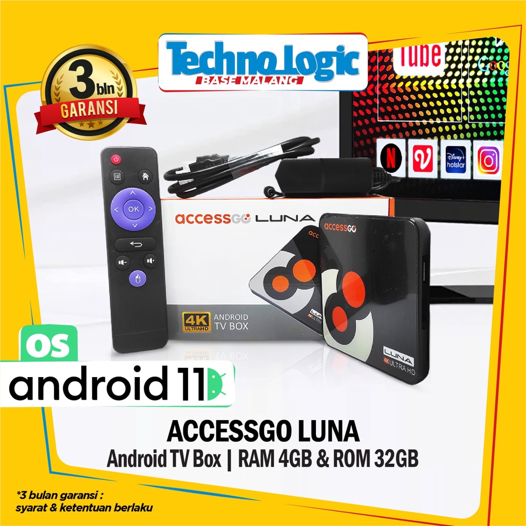 Jual Tv box Android UHD 4K AccessGo Luna RAM 4GB ROM 32GB ATV | Shopee ...