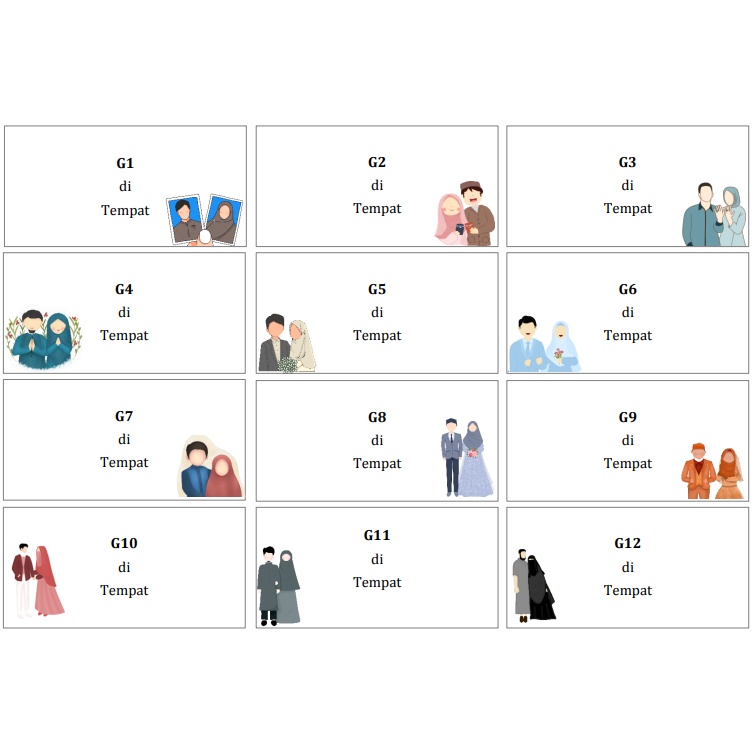 Jual Cetak Label Nama Undangan 103 Motif G/Pengantin/Foto/Pernikahan ...
