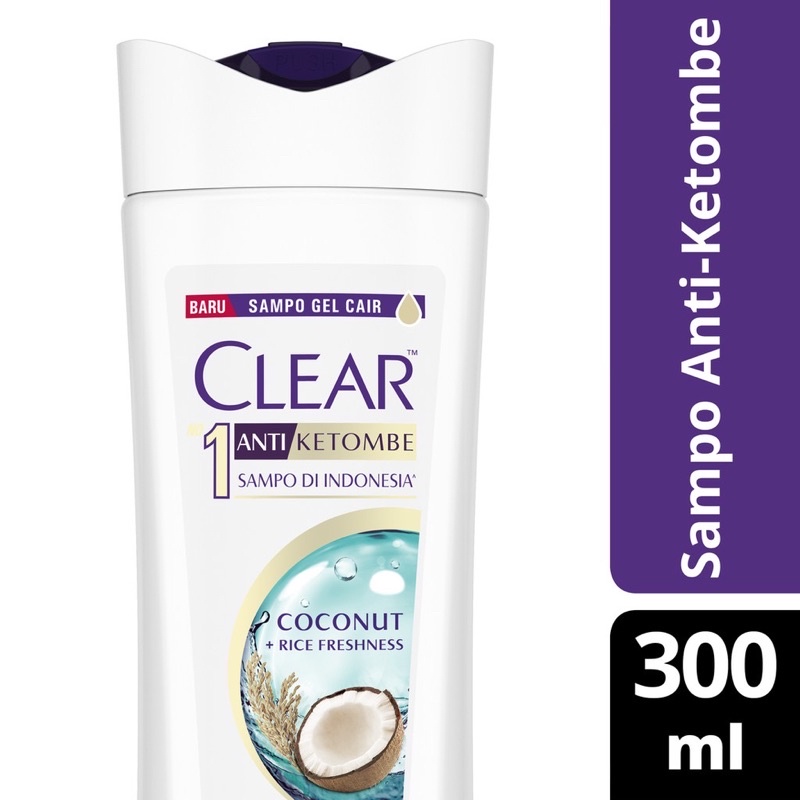 Jual CLEAR Shampoo Anti Ketombe Coconut+Rice Freshness 300ml | Shopee Indonesia