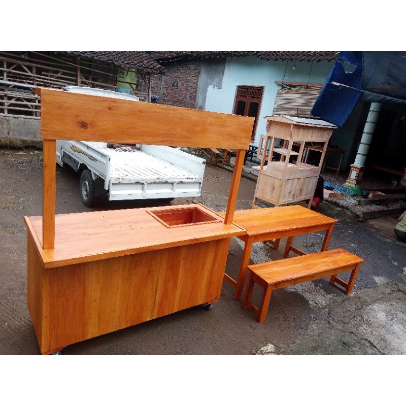 Jual gerobak roti bakar dan meja satu set kuris free ongkir | Shopee ...