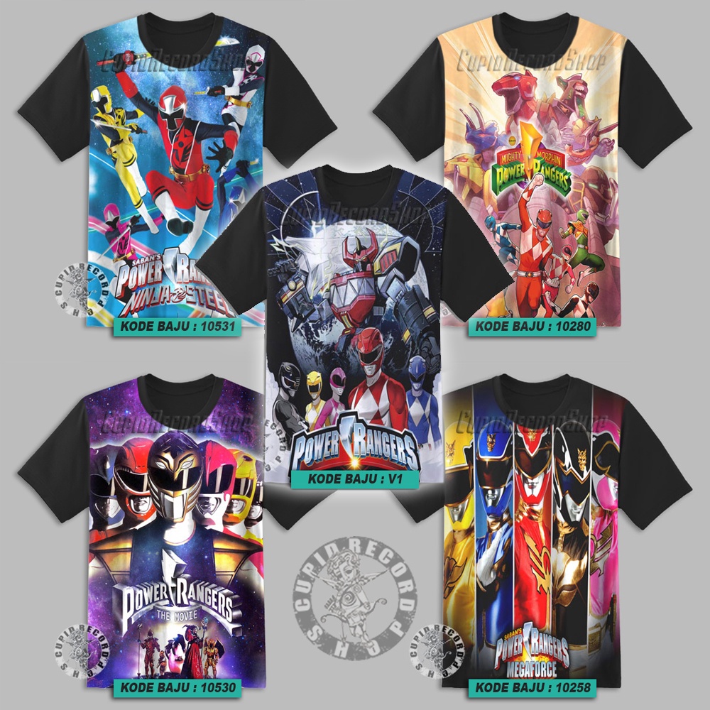 Jual Baju Power Rangers Anak Laki Laki Kaos Anime Power Ranger 3D ...