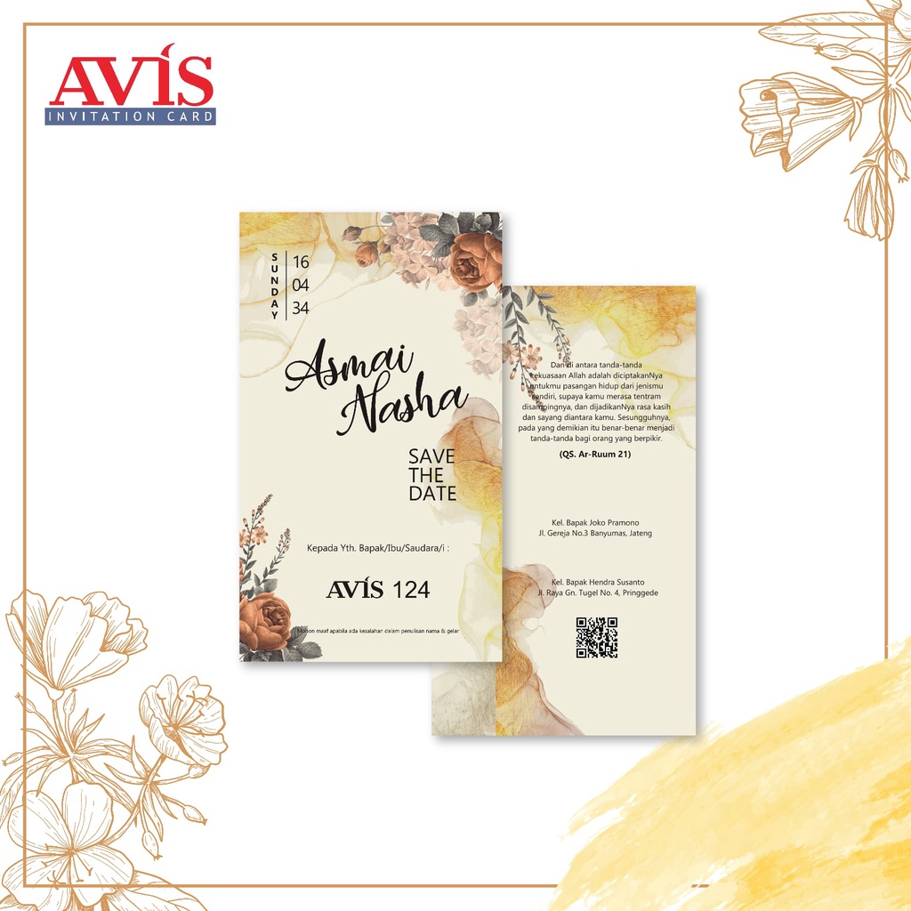 Jual Blangko Undangan AVIS 124 (Free File Setting Corel) | Shopee Indonesia