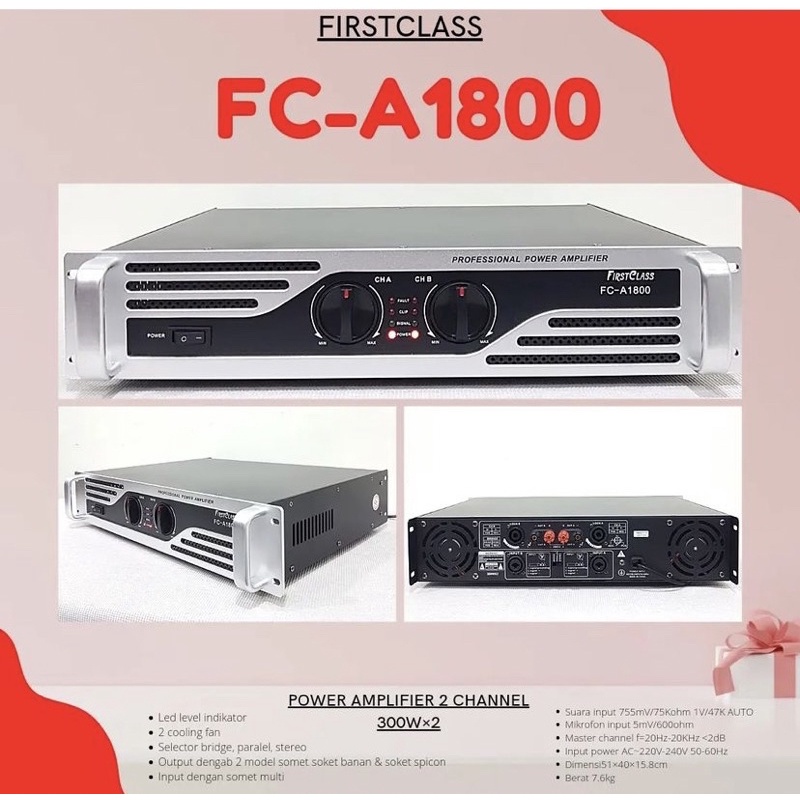 Jual Power Amplifier Professional FirstClass 1800 A1800 LIMITED EDITION ...