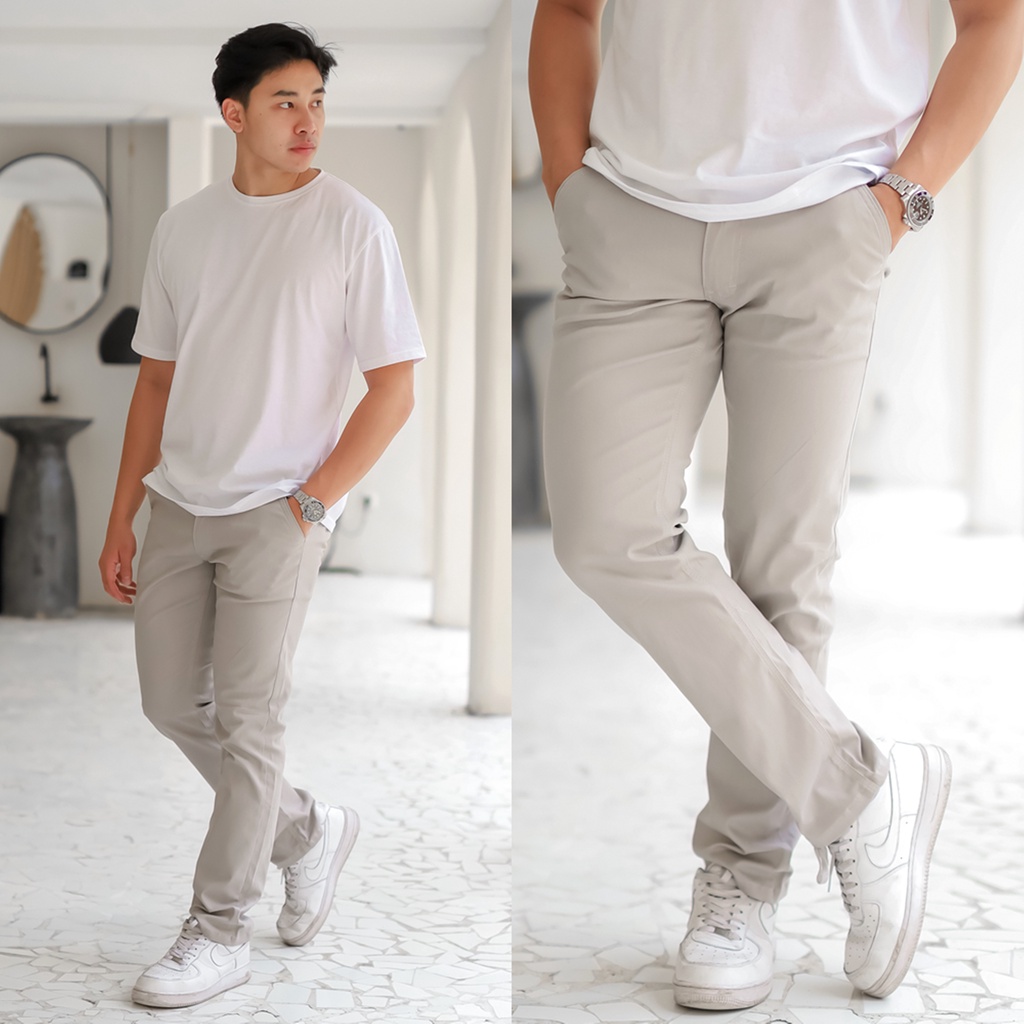 Jual Delibra Celena Chino Panjang Original Light Grey | Shopee Indonesia