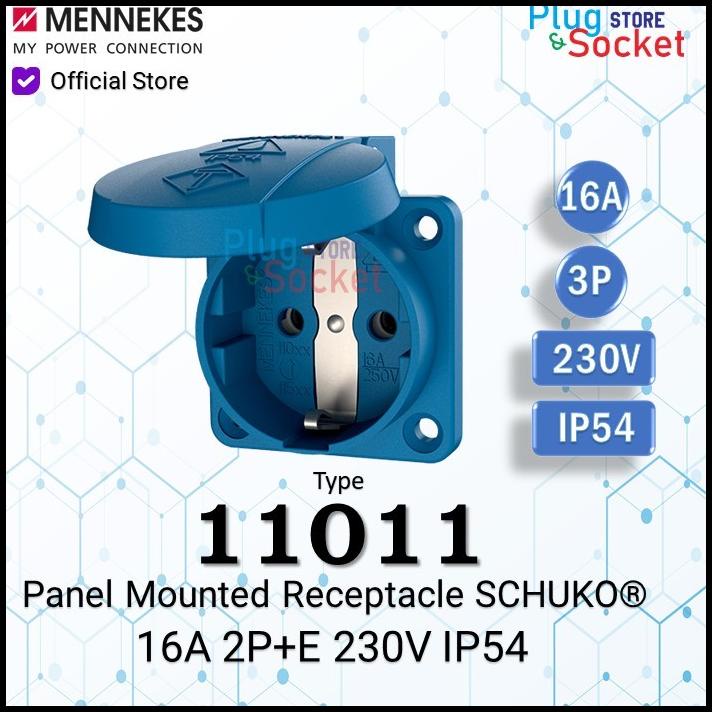 Jual BEST DEAL MENNEKES 11011 PANEL MOUNTED RECEPTACLE SCHUKO 16A 2P+E ...