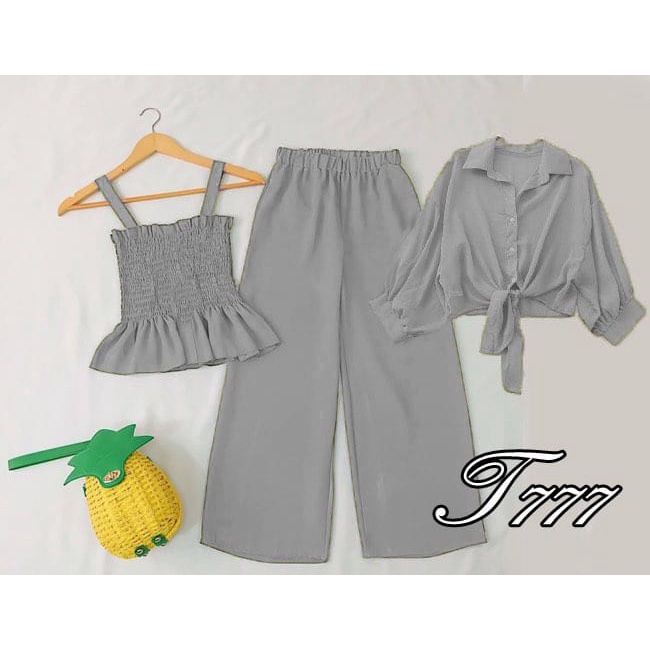 Jual Setelan Wanita Terbaru 3in1 ( Dapat Baju+Outer+Celana ) Baju Ootd Wanita Hijab Ootd Wanita ...