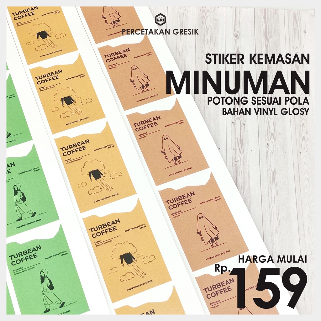 Jual [ BUY 5 GET 1 FREE ] Stiker Label Kemasan Minuman Desain Custome ...