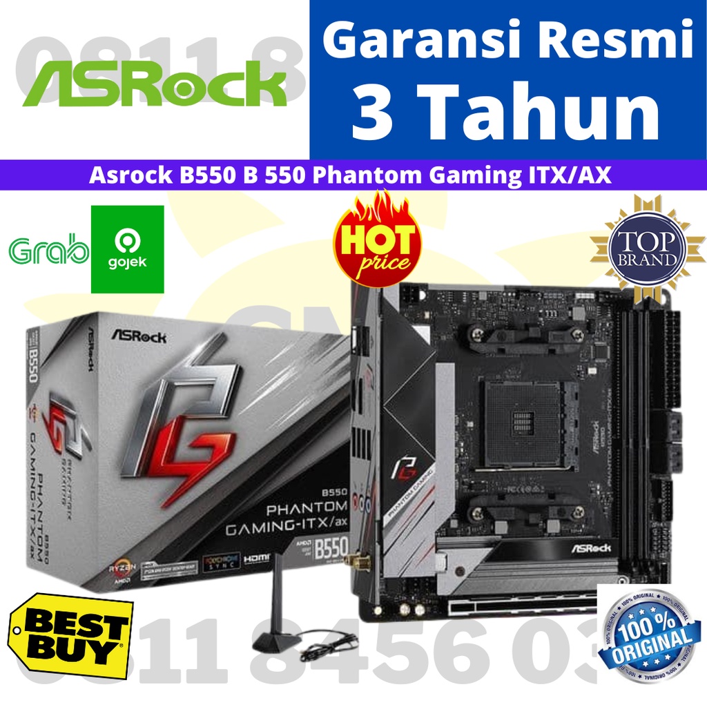 Jual Asrock B550 B 550 Phantom Gaming ITX/AX AMD Socket AM4 | Shopee Indonesia