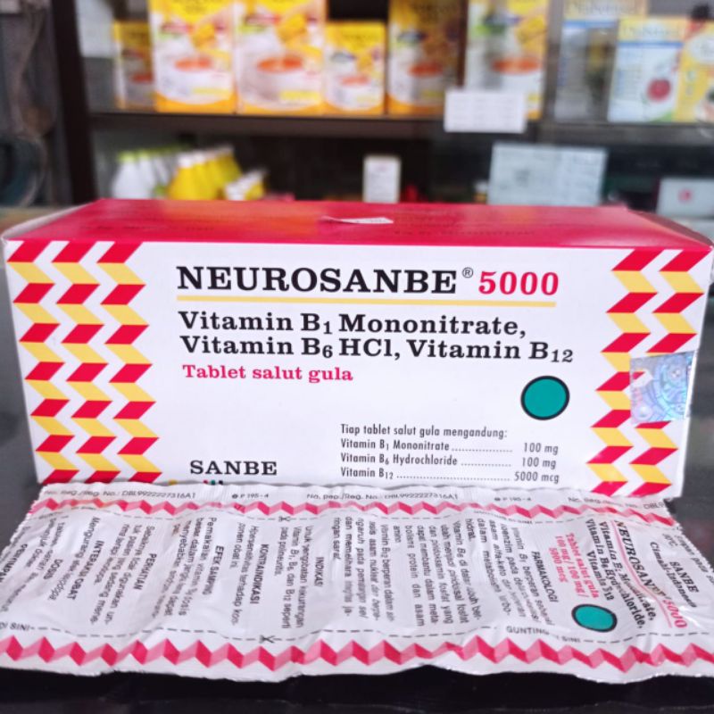 Jual NEUROSANBE VITAMIN B1,B6,B12 5000 1 STRIP @10 TABLET | Shopee ...