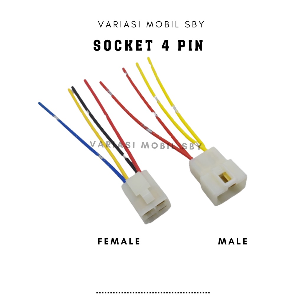 Jual SOKET KONEKTOR KABEL 4 PIN / SOCKET SAMBUNG MOBIL MOTOR KABEL ...