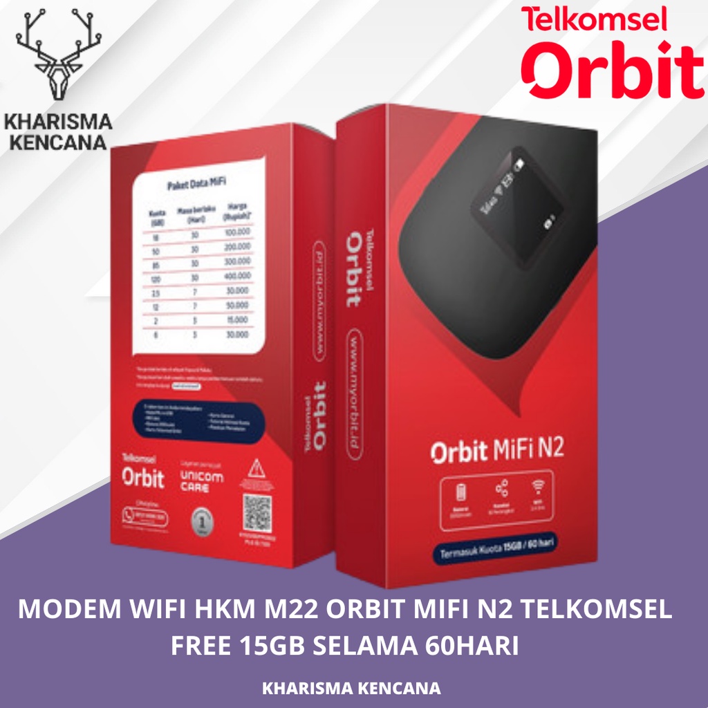 Jual MODEM WIFI HKM M22 ORBIT MIFI N2 TELKOMSEL FREE 15GB | Shopee ...