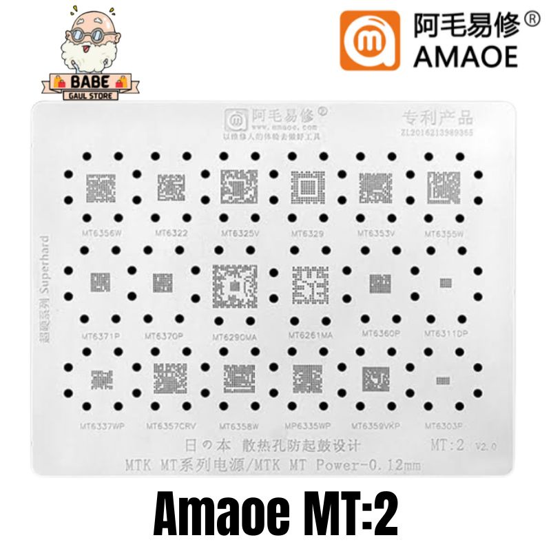 Jual Plat Amaoe MT2 Cetakan IC Mtk Mt Power Mt6358W Mt6357Crv MT6360P Stencil Original MT:2 ...