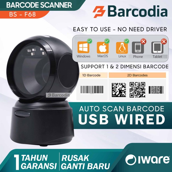 Jual Terlaris Scanner Barcode Scanner Duduk Kasir Omini Iware Usb ...
