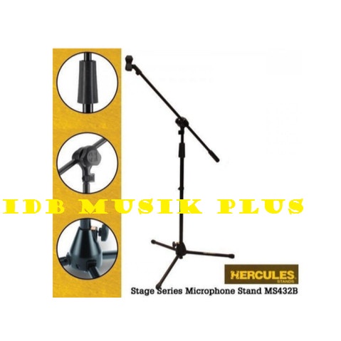 Jual Ase Stand Mic Hercules Ms432B Ms 432B Ms 432 B Original | Shopee ...