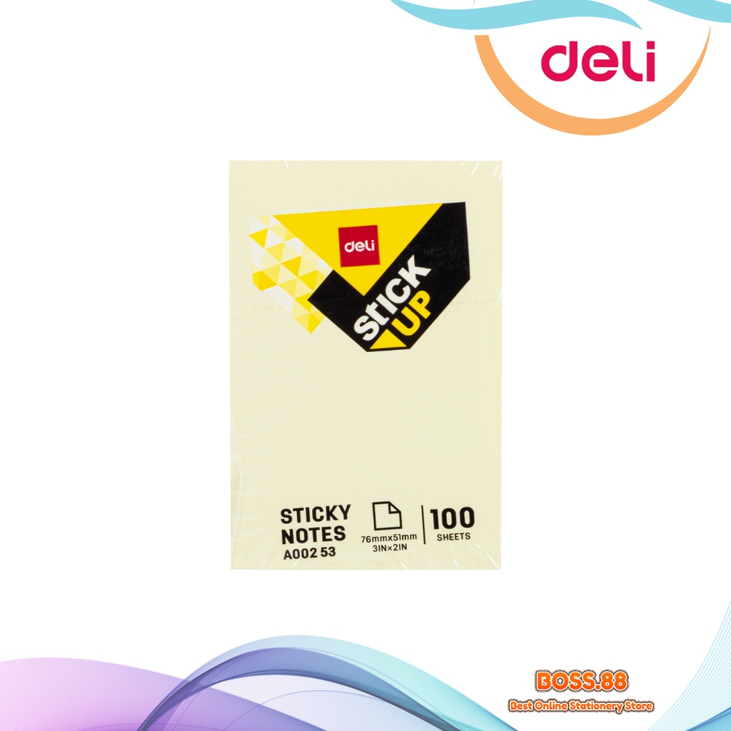 Jual OBRAL…!!! STICK NOTE DELI YELLOW A-00253 (1 PCS) | Shopee Indonesia