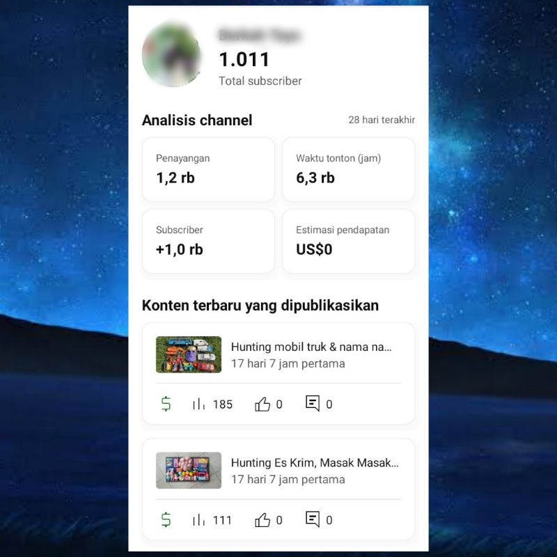 Jual PROMO! Channel Youtube fresh monet dan adsense PIN ytb 1000 sub ...