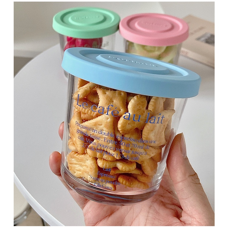 Jual Kontainer kaca toples tempat snack tempat makan aesthetic | Shopee ...