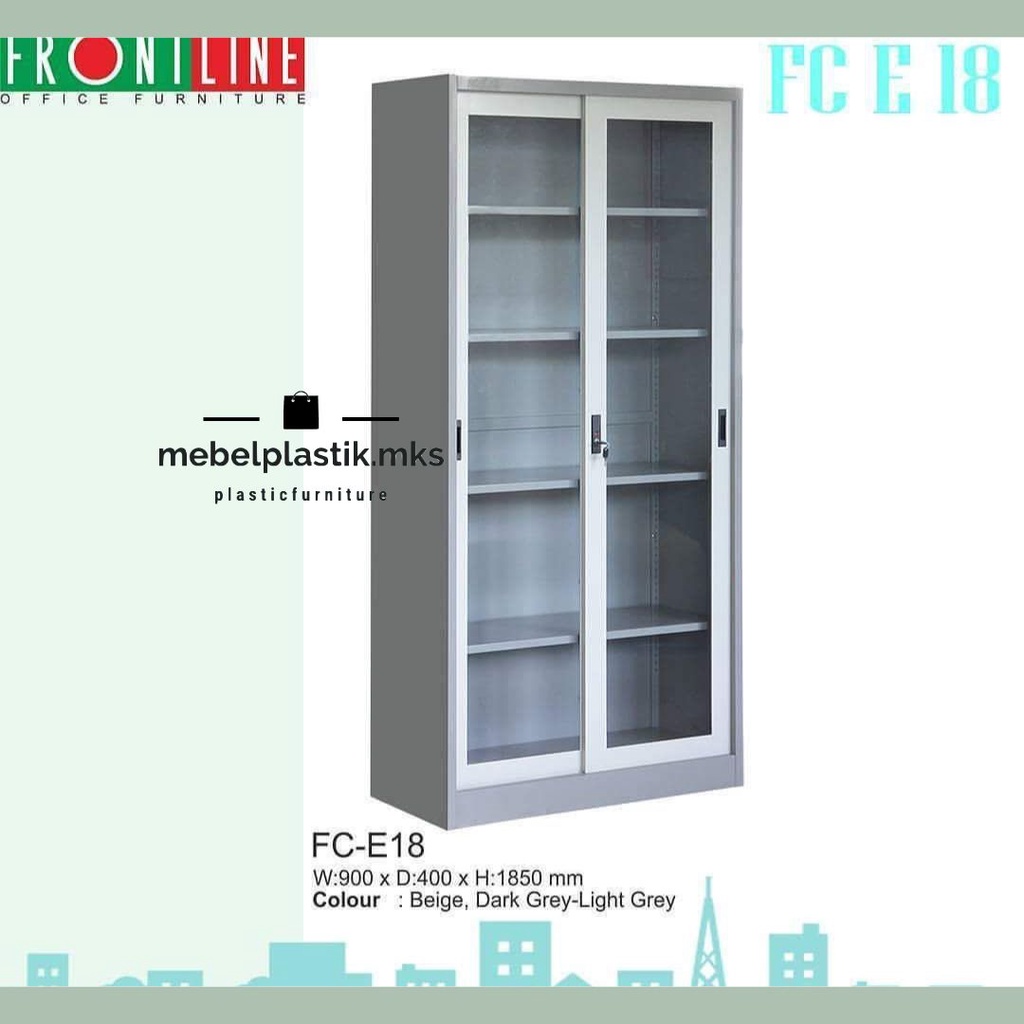 Jual Lemari Buku Lemari Arsip Pintu Sliding Filling Cabinet Frontline FC E 18 | Shopee Indonesia