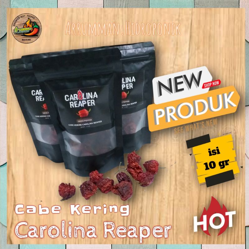 Jual Cabe Carolina Reaper Kering / Buah Utuh Isi Kemasan 10 gram ...