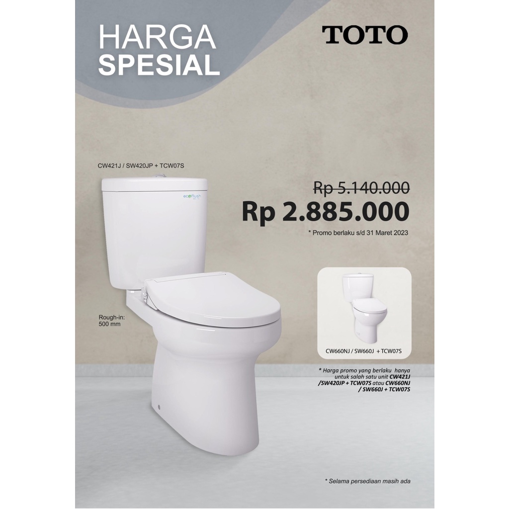 Jual Closet duduk TOTO CW421 ecowasher | Shopee Indonesia