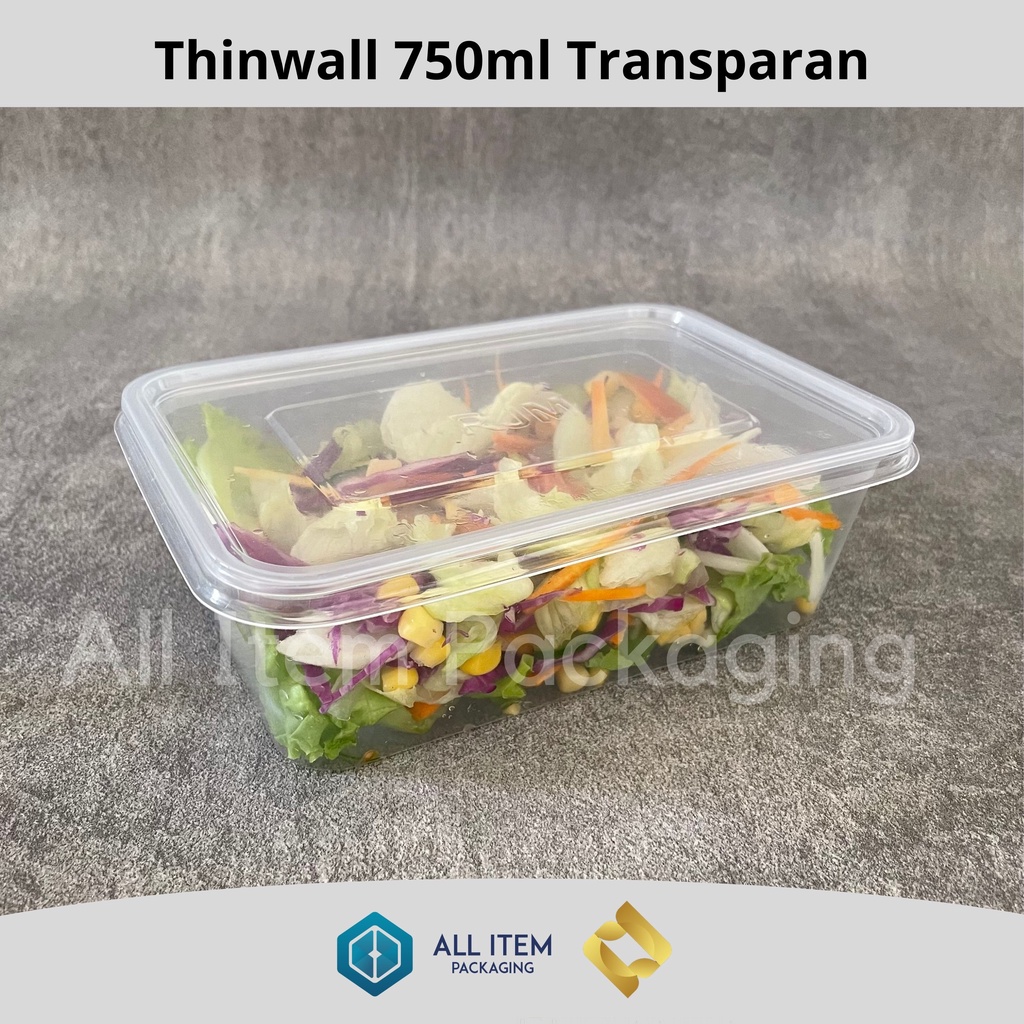 Jual Kotak Makan Plastik THINWALL RJM 750 ml Trans / TIPIS MURAH / Food Container @25 Pcs ...