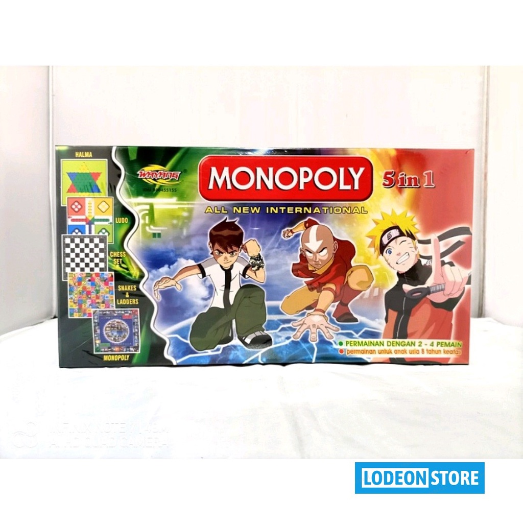 Jual Mainan Keluarga Monopoly 5 in 1 Monopoli Halma Ular Tangga Ludo ...
