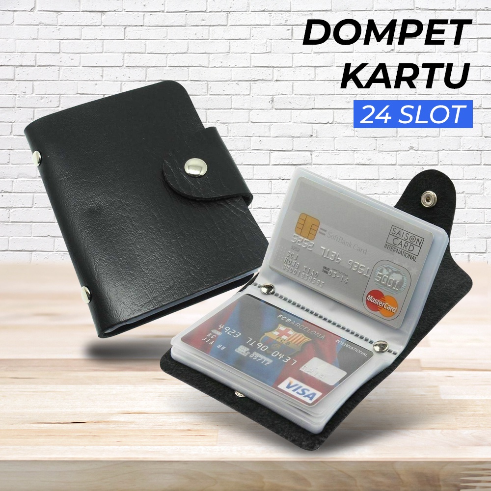 Jual DOMPET KARTU CARD HOLDER POLOS 24 SLOT PU LEATHER MINIMALIS ...