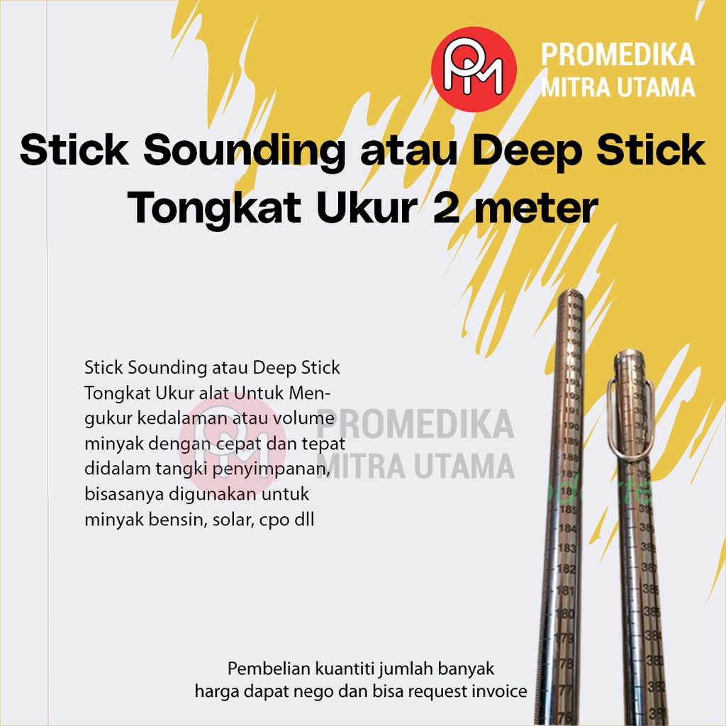 Jual Stick Sounding atau Deep Stick Tongkat Ukur 2 meter | Shopee Indonesia