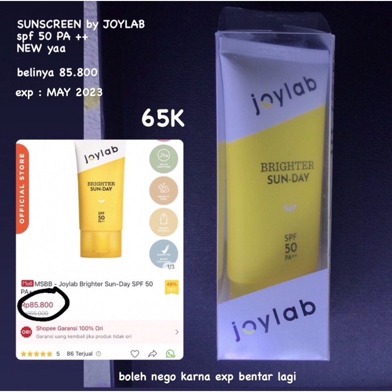 Jual Sunsreen spf 50 ++ JOYLAB ( NEW !! jual rugi ) | Shopee Indonesia
