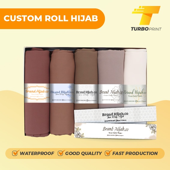 Jual Cetak Roll Hijab / Roller Jilbab / Cetak Label Pengikat Kerudung ...