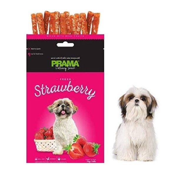 Jual PRAMA DOG SNACK FRESH STRAWBERRY 70GR CEMILAN / SNACK ANJING 70 GR ...