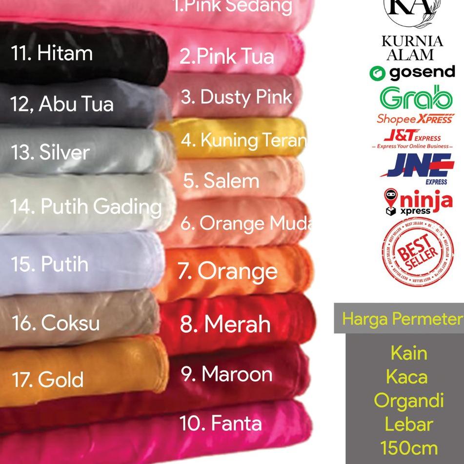 Jual Promo bantingNn4N8 Kain Organdi Organza Kain Kaca Per Meter Lebar ...