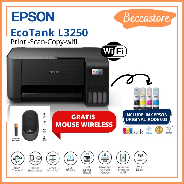 Jual Printer Epson L3250 / L3256 NEW EcoTank print scan copy wifi ...