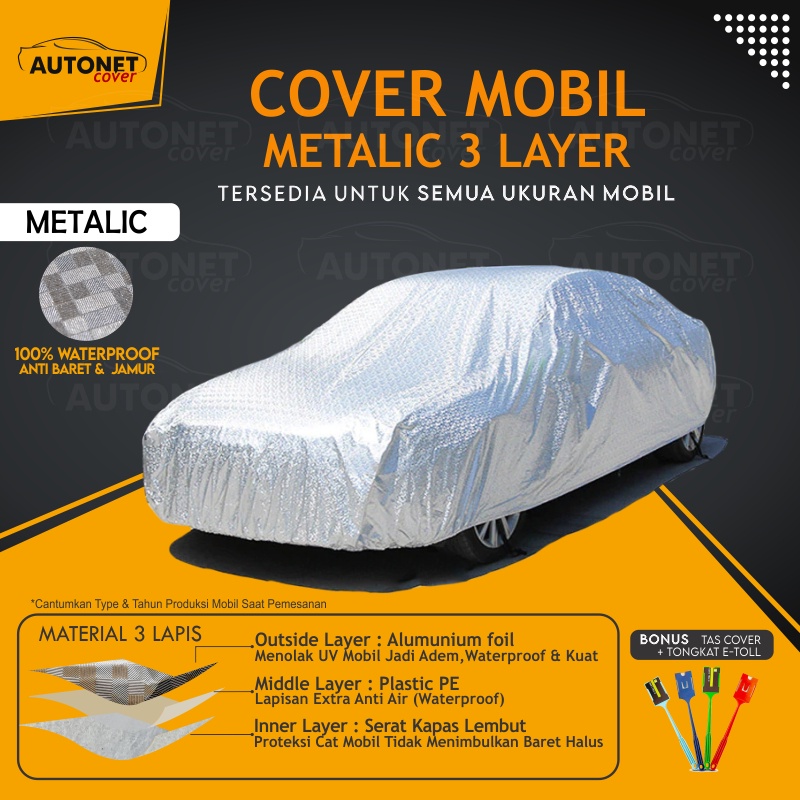 Jual Cover Sarung Mobil Full Outdoor 3 Lapis Layer Bahan Metalic 100% ...
