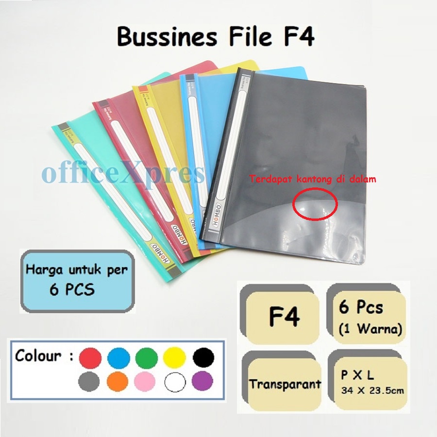 Jual Map Dokumen / Map Plastik Bisnis File F4 Folio / Map Kantong ...