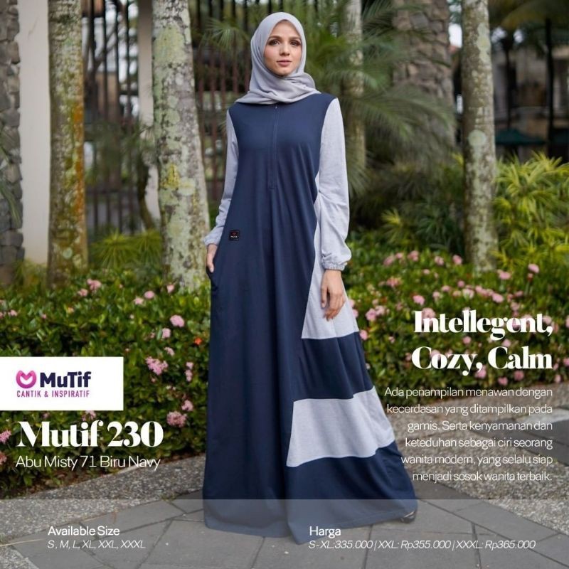 Jual MuTif 100% ORI | Gamis MuTif 230 Abu Misty 71 - Biru Navy | 230 ...