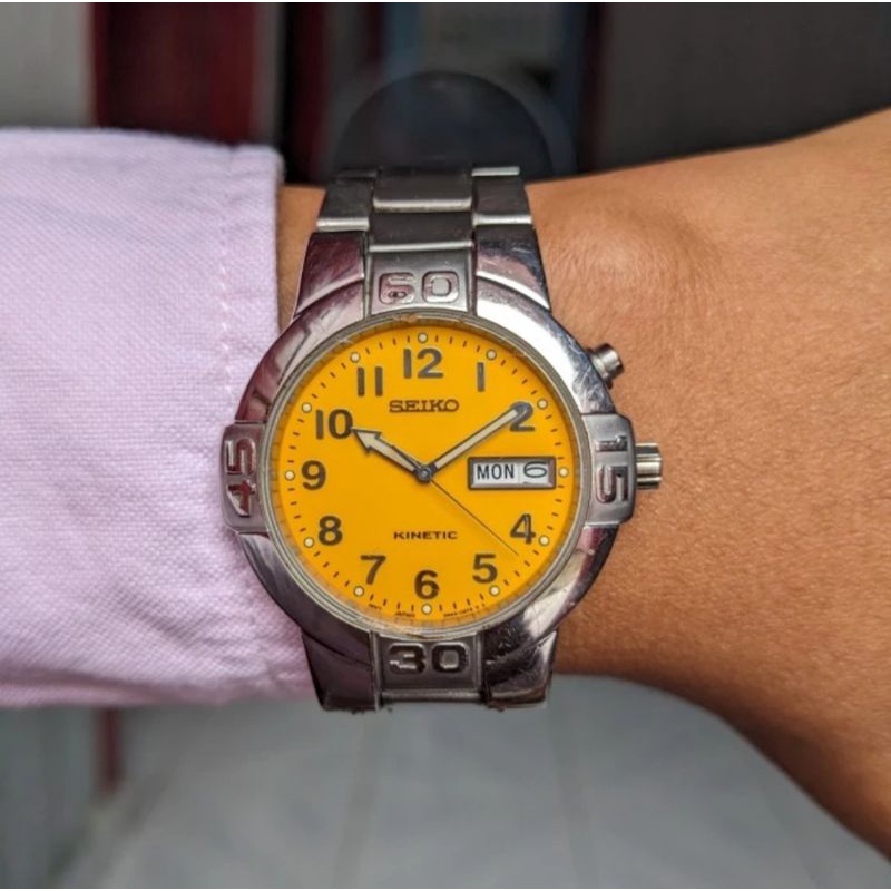 Jual Jam Bekas Jam Tangan Pria Seiko Kinetic DayDate Original | Shopee ...
