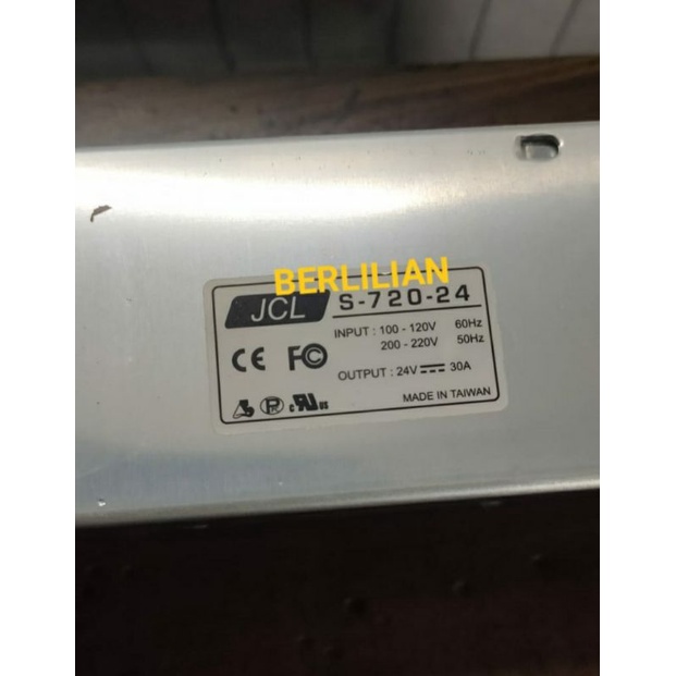 Jual Power Supply DC 24V 30A input AC 100-120V 200-220V merek JCL Made ...