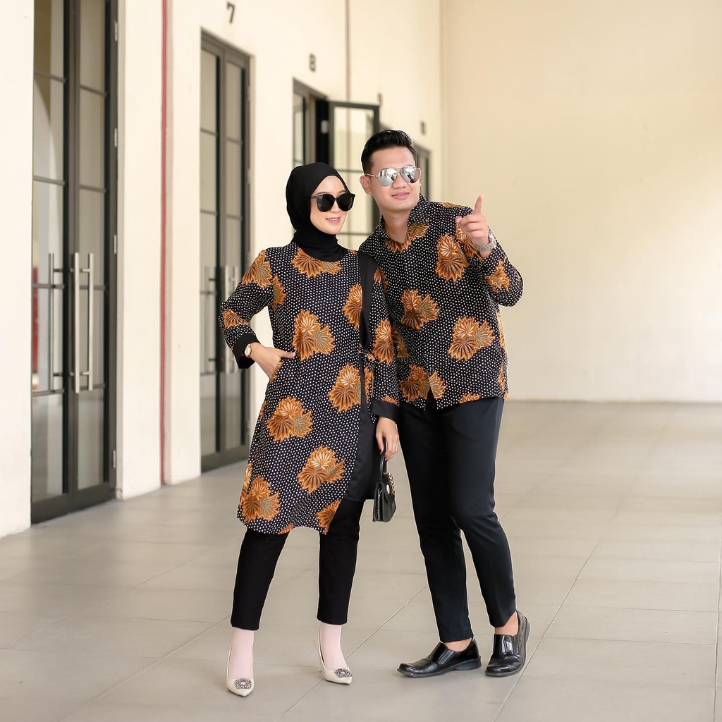 Jual Benang Raja Batik Couple Pria Wanita Motif Daun Bintang | Shopee ...