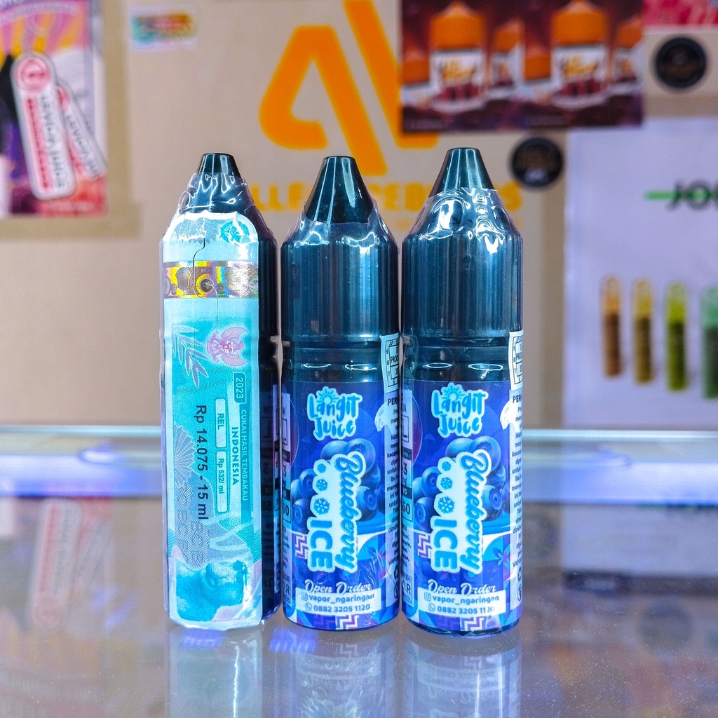 Jual Liquid freebase 15ml terbaru langit juice BLUEBERRY-ICE original ...