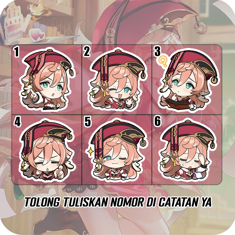 Jual Stiker Glossy Yanfei Genshin Impact, Sticker Anime Untuk di HP ...