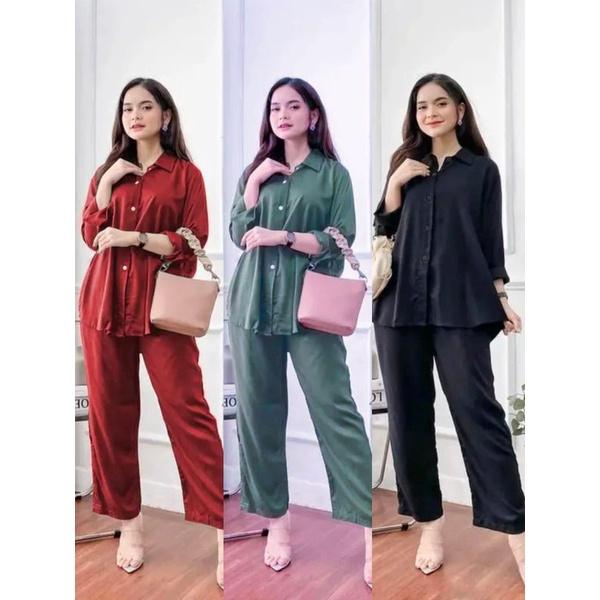 Jual 100RB DAPAT 3 PCS Setelan Kemeja Wanita Premium One Set Baju ... Jual 100RB DAPAT 3 PCS Setelan Kemeja Wanita Premium One Set Baju ...